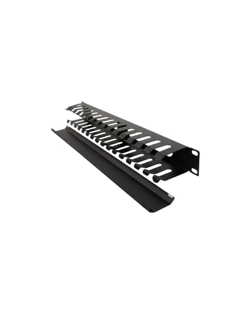 Organizador de cable horizontal con tapa de 2U - MAFP Tecnología